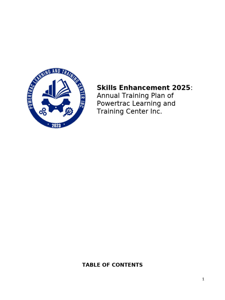 2025 Annual Training Plan | PDF | Performance Indicator | Employment