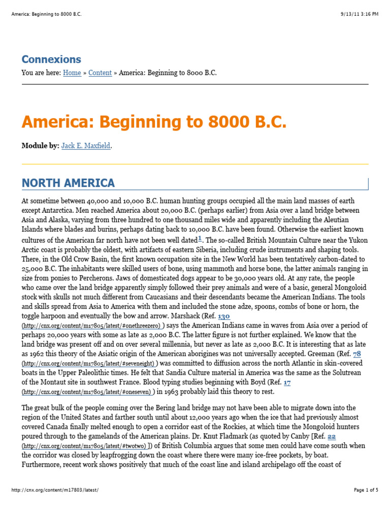 AmericaBeginning To 8000 BC | PDF | Andes | South America