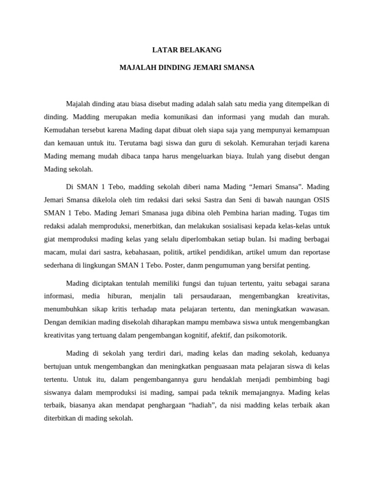 LAPORAN MADING | PDF