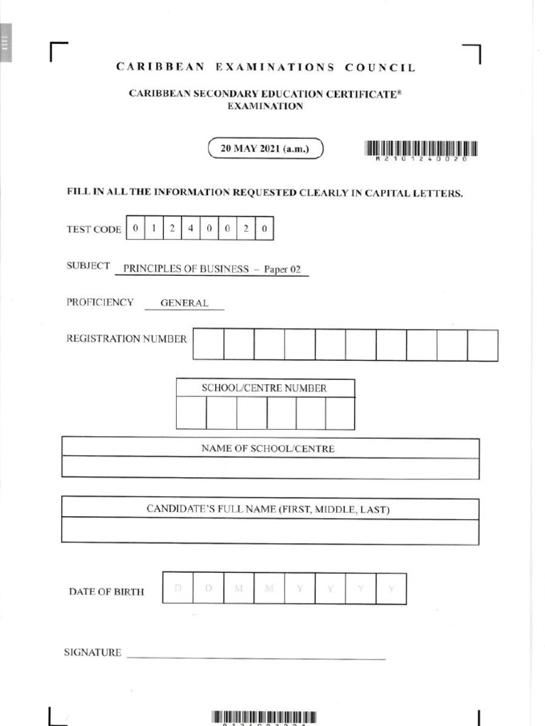 CSEC POB Paper 2 2021 (Ans) | PDF | Mediation | Economies