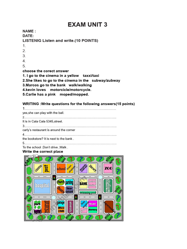 Exam Unit 3 | PDF