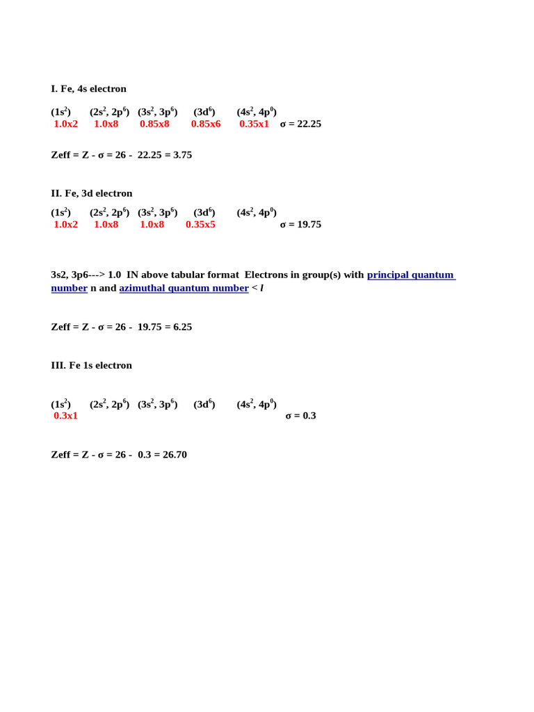 Slater Rules Examples | PDF