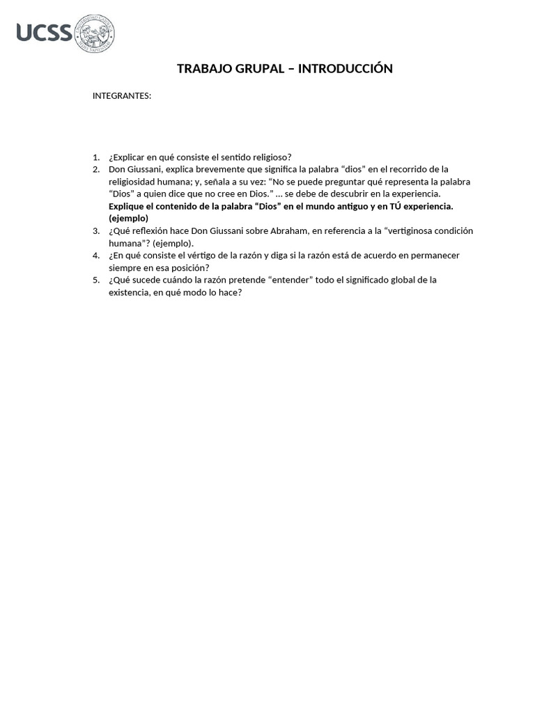 Tarea Grupal Teología | PDF