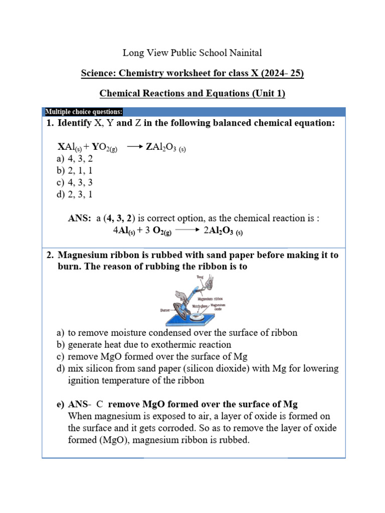 Chemistry Unit 1 | PDF | Chemical Reactions | Magnesium