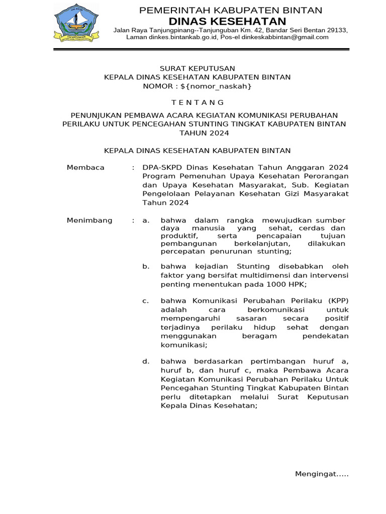 SK Pembawa Acara KKP 04 Nov | PDF