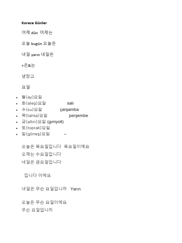 Korece Günler | PDF