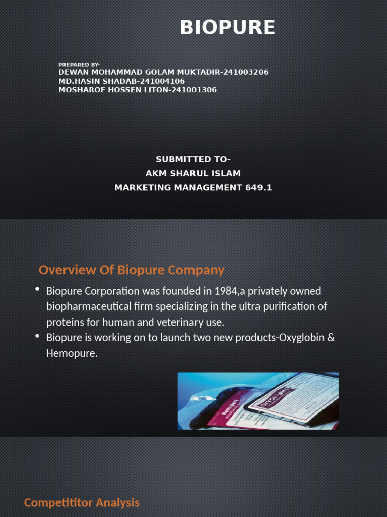 Biopure Pricing Strategies Overview | PDF | Pricing | Private Sector