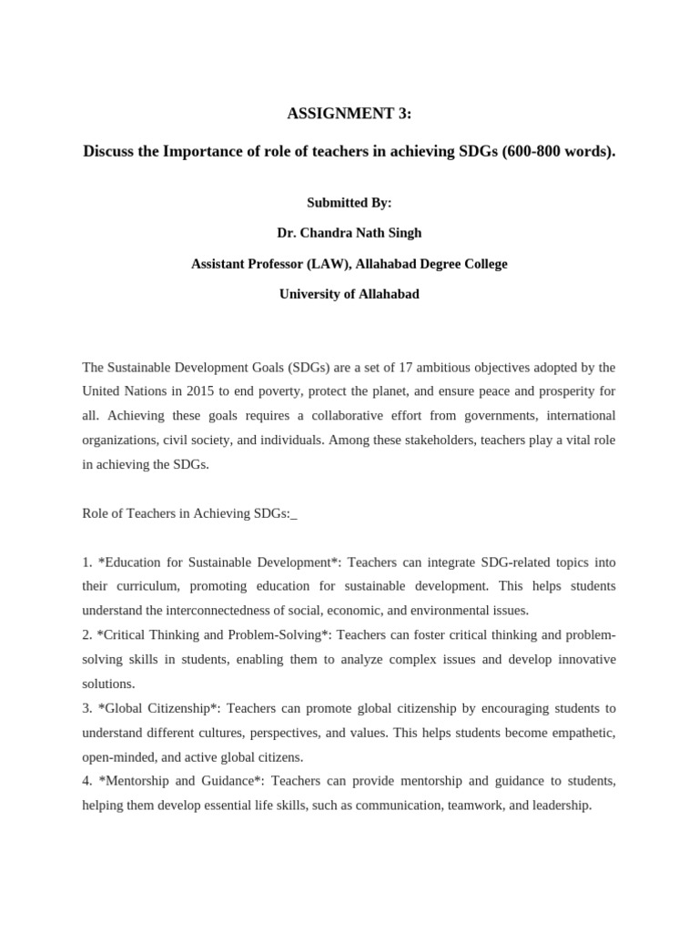 Assignment 3 by DR Chandra Nath | PDF | Sustainable Development | Sustainability