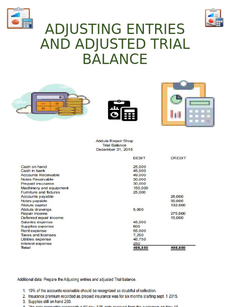 ADJUSTING ENTRIES AND ADJUSTED TRIAL BALANCE | PDF