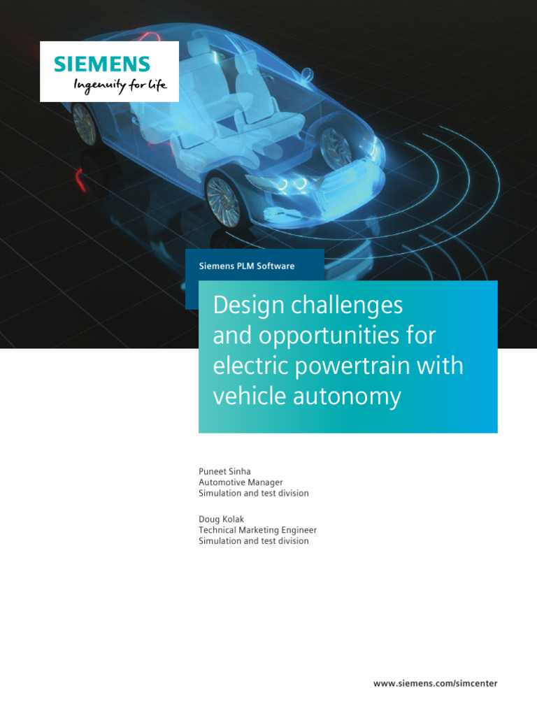Siemens PLM Design Challenges and Opportunities For Electric Powertrain With Vehicle Autonomy WP ...