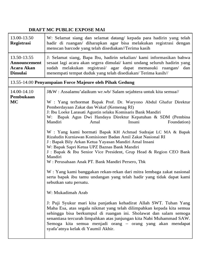 Draf MC Public Expose | PDF
