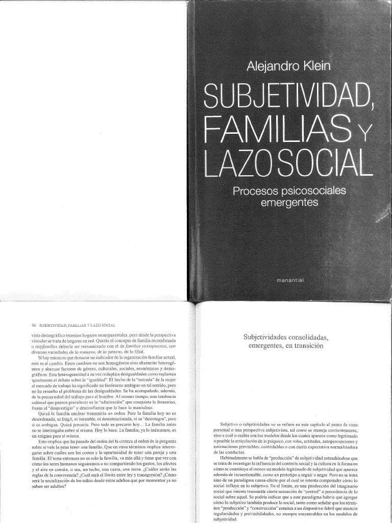 Subjetividad, Familias y Lazo Social | PDF