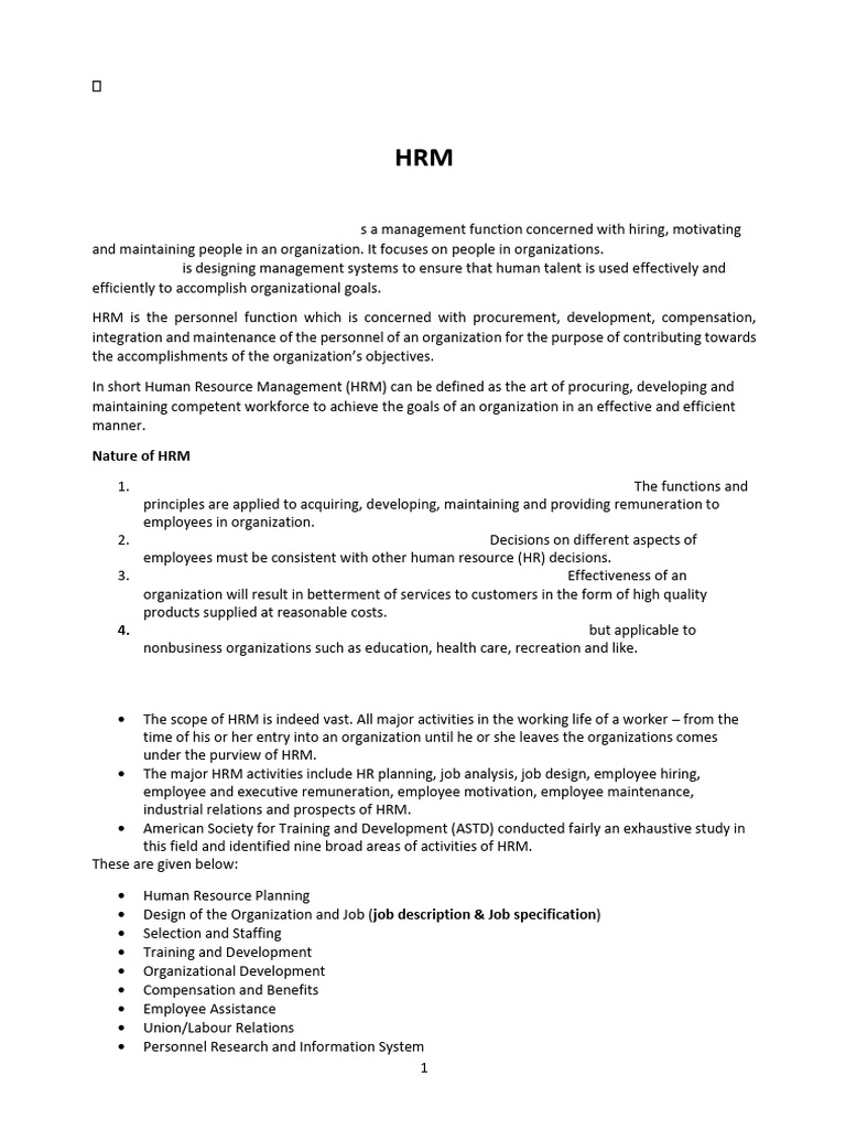 HRM | PDF | Human Resource Management | Human Resources