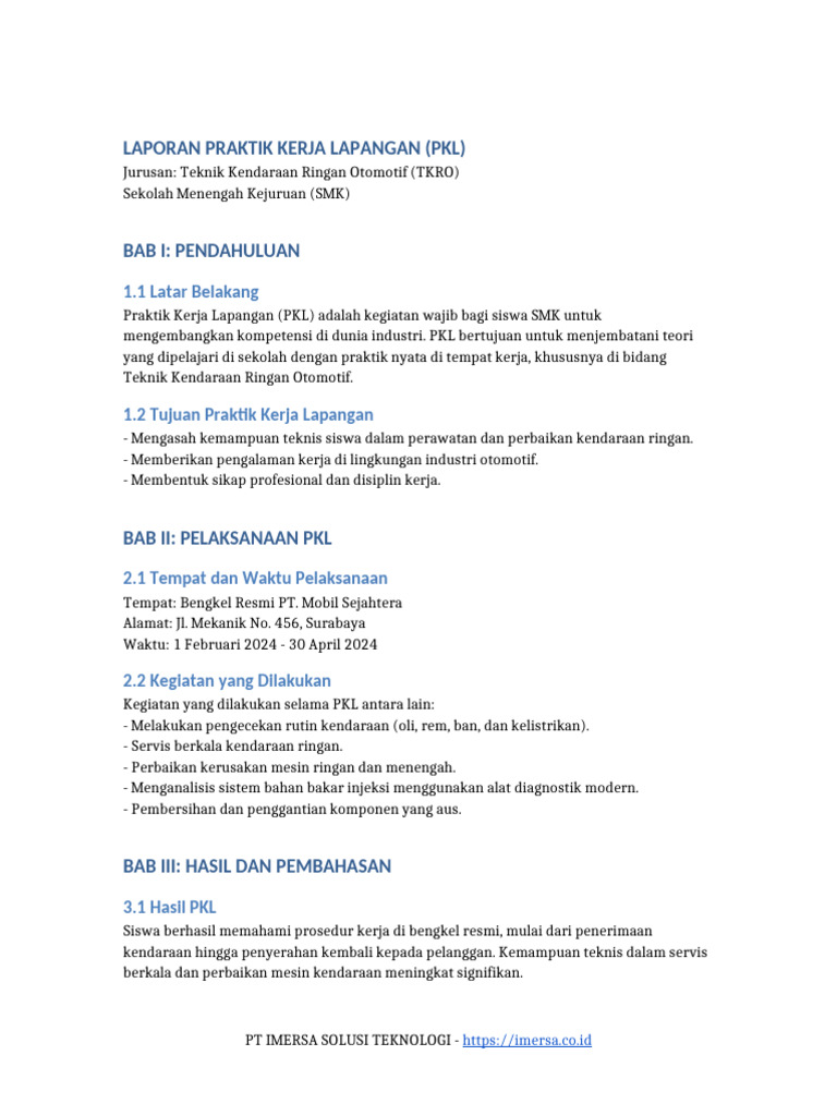 Laporan PKL TKRO SMK | PDF