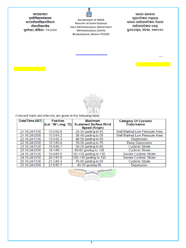 PressRelease Dated 21 Oct 2024 | PDF | Thunderstorm | Flood