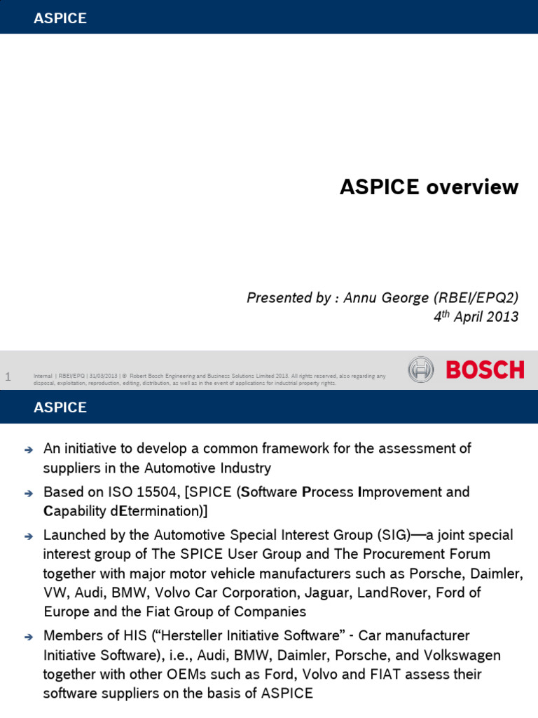 ASPICE overview_092744 | PDF | Software Testing | Project Management