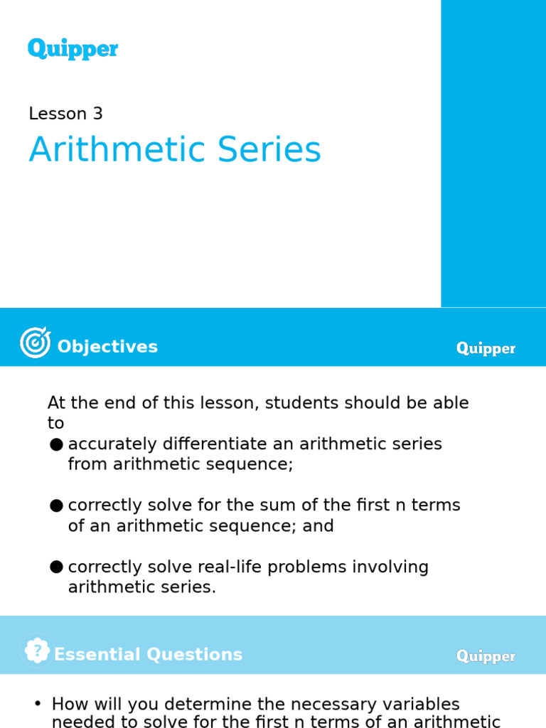 Grade 10 Unit 1 Lesson 3 | PDF | Arithmetic | Sequence