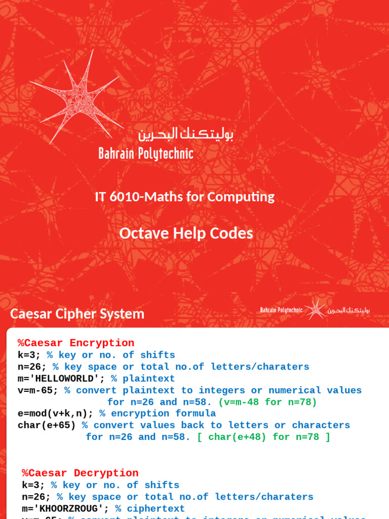 Encryption_Decrytption_Octave Help Codes | PDF | Encryption | Cryptography