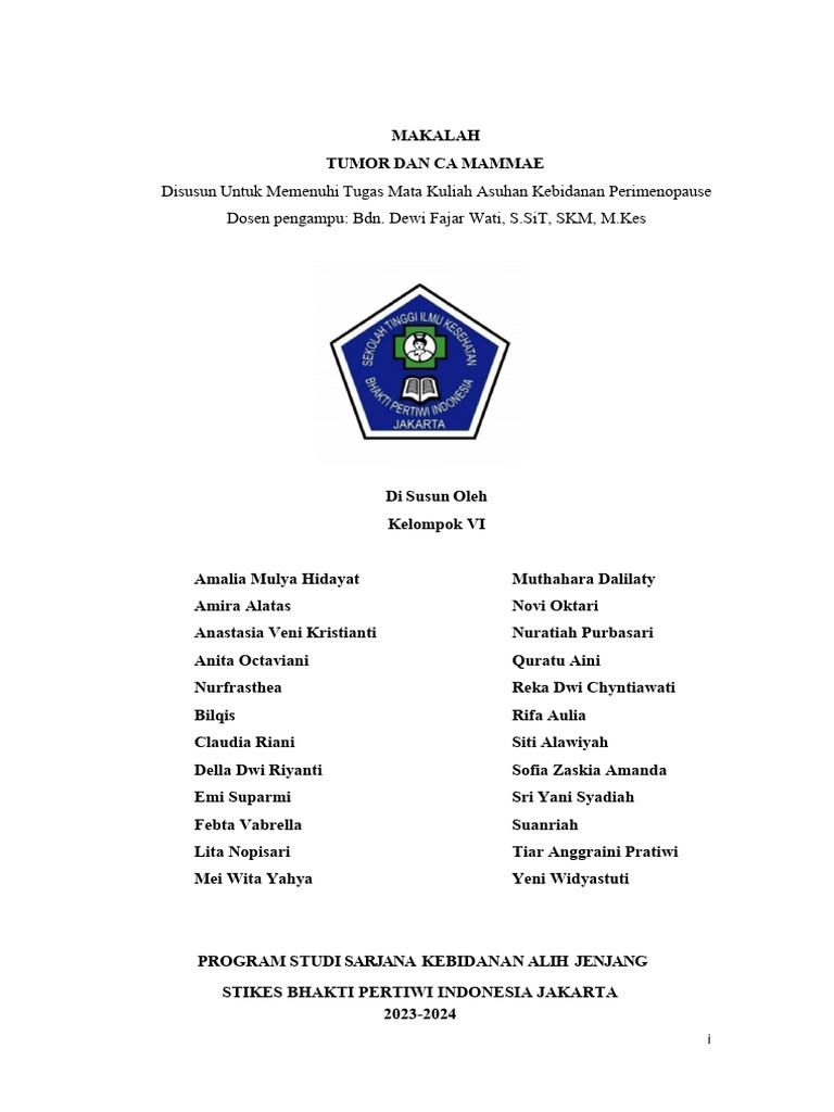 Tumor dan Kanker Payudara: Panduan Lengkap | PDF