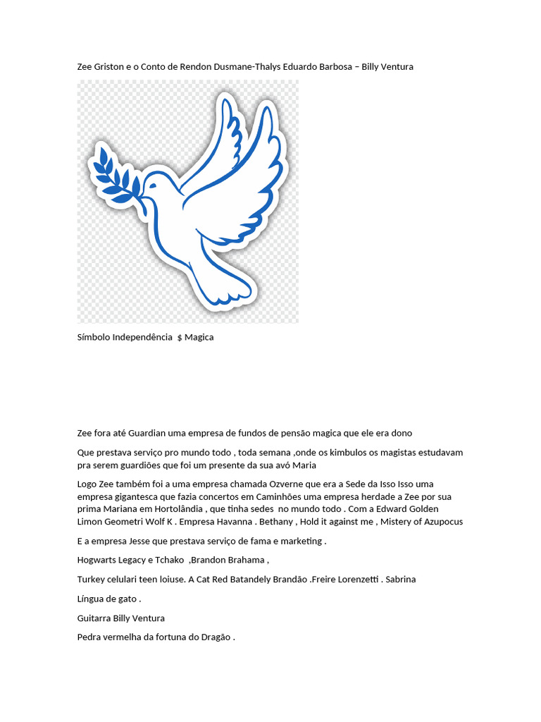Zee Griston e o Conto de Rendon Dusmane-Thalys Eduardo Barbosa - Billy ...