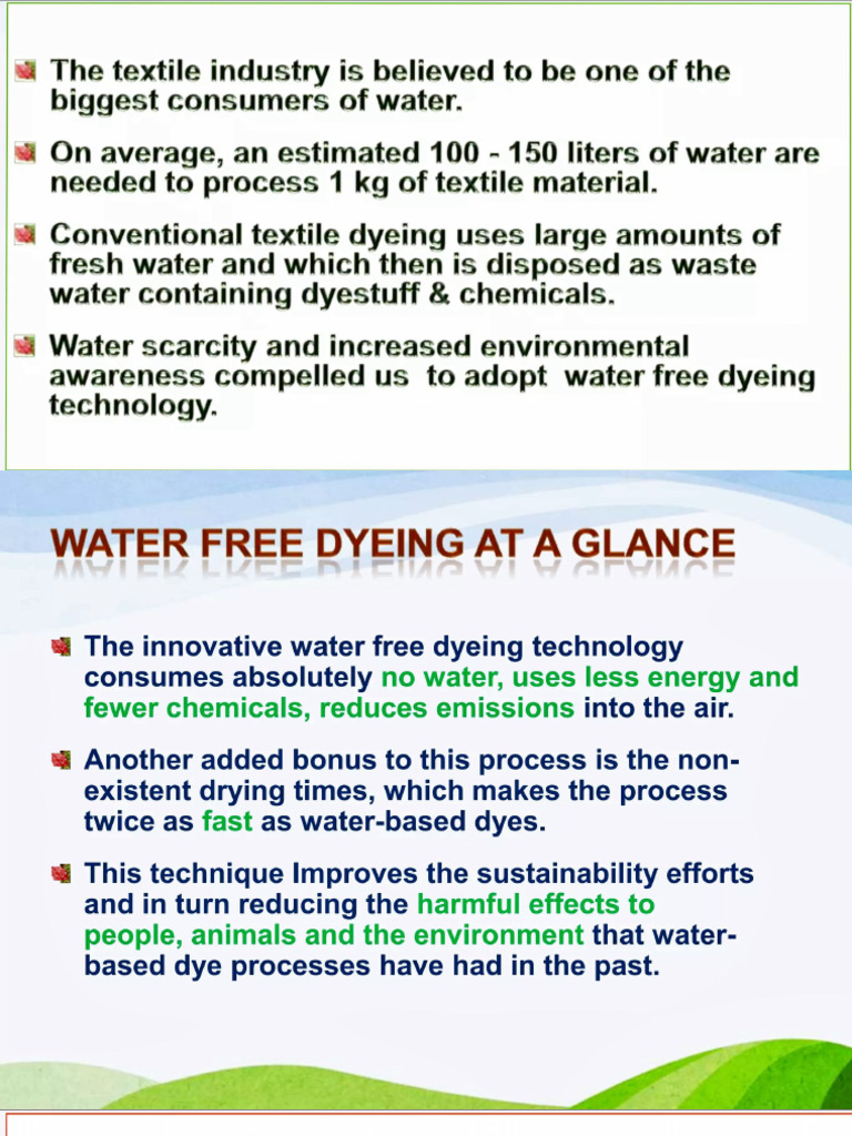 Waterless Dyeing, Assignment | PDF