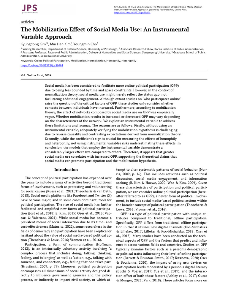 Social Media's Impact on Political Engagement | PDF | Social Media ...