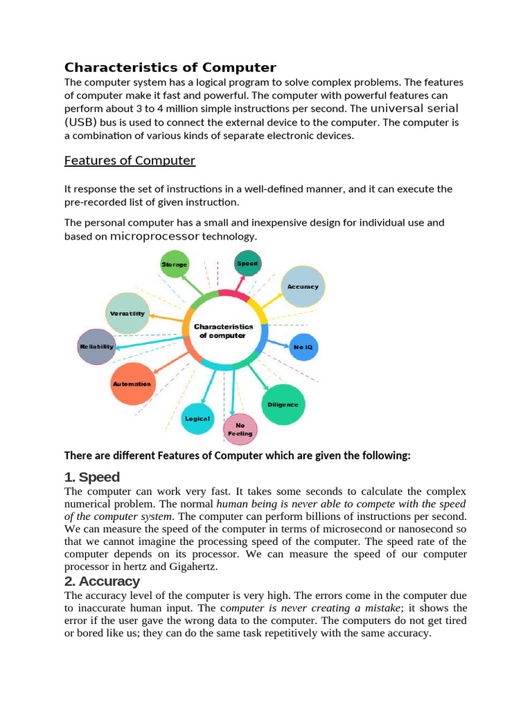 Characteristics of Computer | PDF | Computer Data Storage | Computer ...