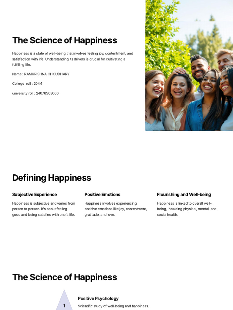 The Science of Happiness | PDF | Happiness | Feeling