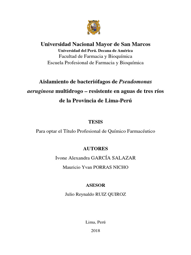 Bacteriófagos en Pseudomonas Multirresistente | PDF | Bacteriófago | Virus