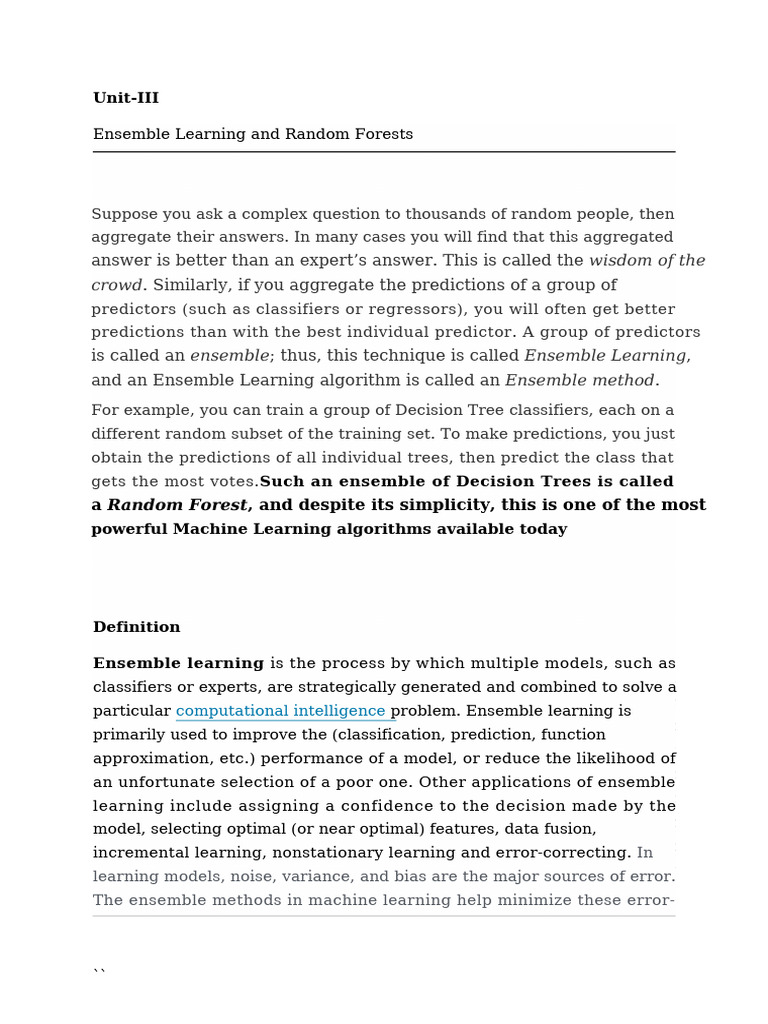 Unit-3(1) | PDF | Support Vector Machine | Bootstrapping (Statistics)
