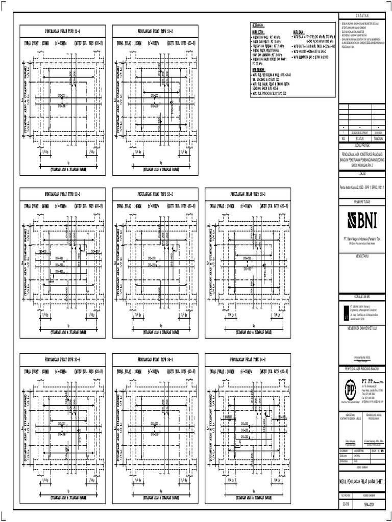 Sra-0501 Skedul Penulangan Pelat Lantai (Sheet 1) | PDF