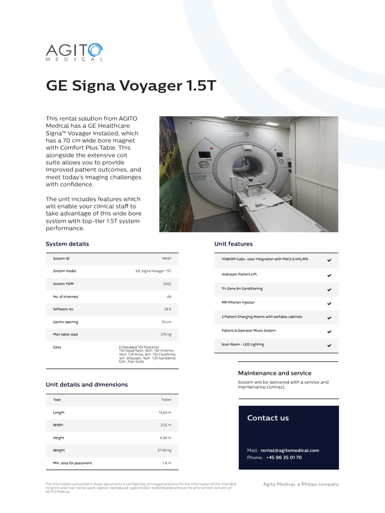 Mri 47 Ge Signa Voyager 1 5t | PDF | Imaging | Medical Imaging