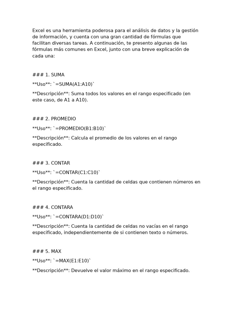 Fórmulas Esenciales De Excel Pdf Microsoft Excel 1417