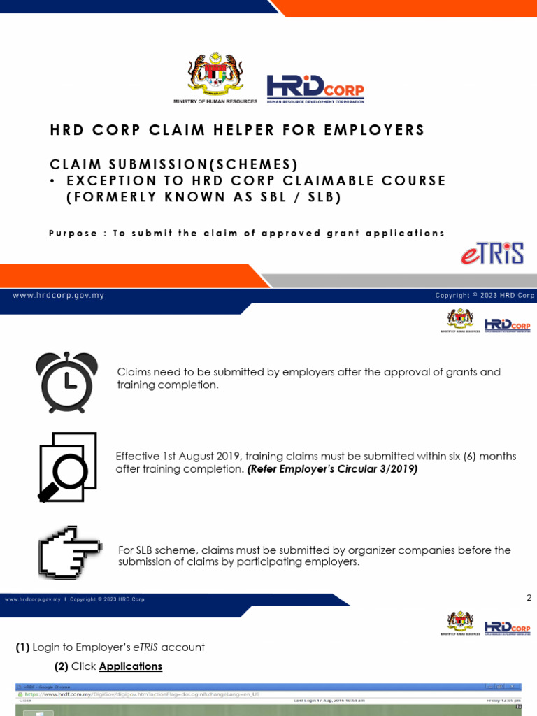Claim Submission SBL SLB HRD Corp Claim Helper 112023 | PDF | Receipt