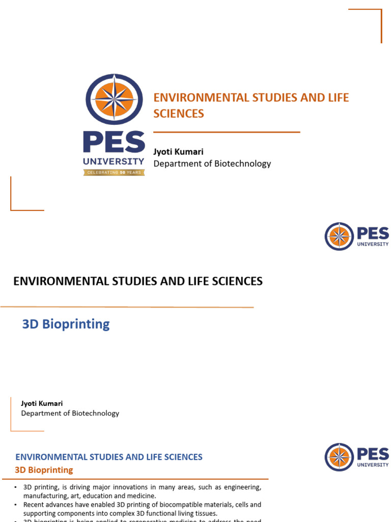 Class 8. 3D Bioprinting | PDF | Tissue Engineering | Biomaterial