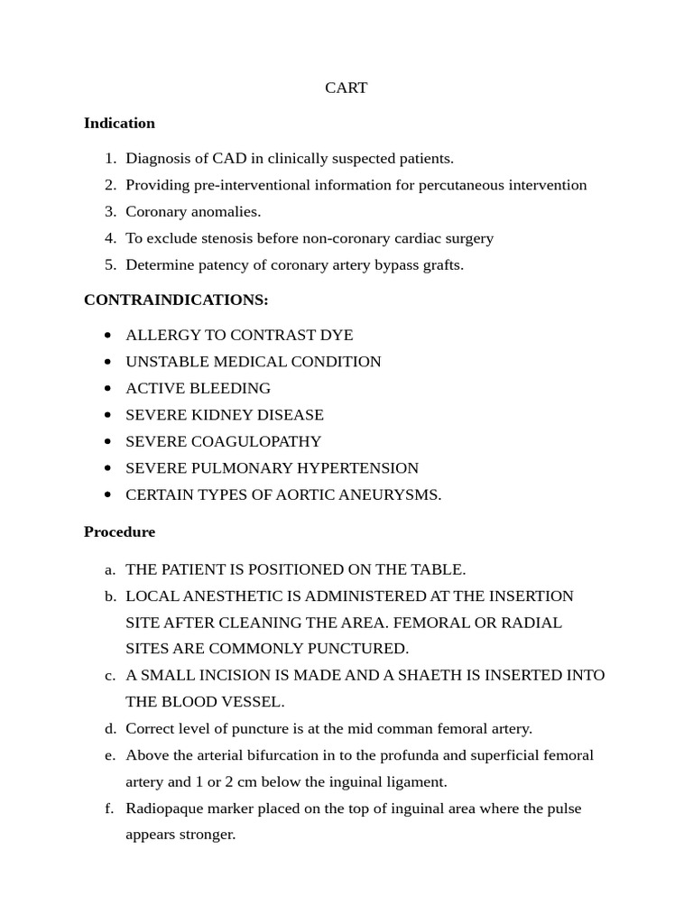 cart | PDF | Medical Specialties | Circulatory System