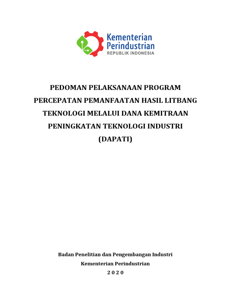 Pedoman Program DAPATI 2020 | PDF
