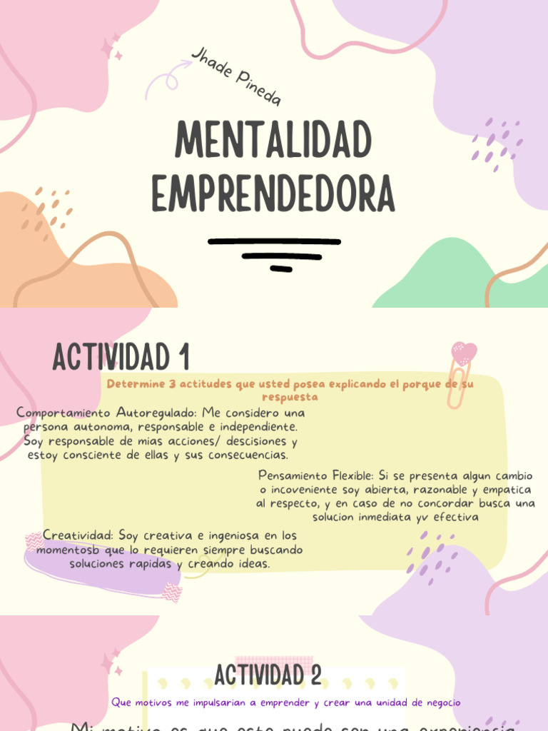 01 3 4 Mentalidad Emprendedora | PDF | Iniciativa empresarial | Creatividad