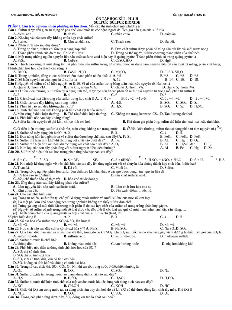 ÔN-TẬP-HK-I | PDF
