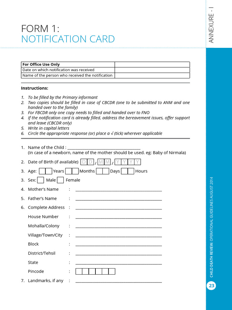 Operational Guidelines Child Death Review Export | PDF | Childbirth ...