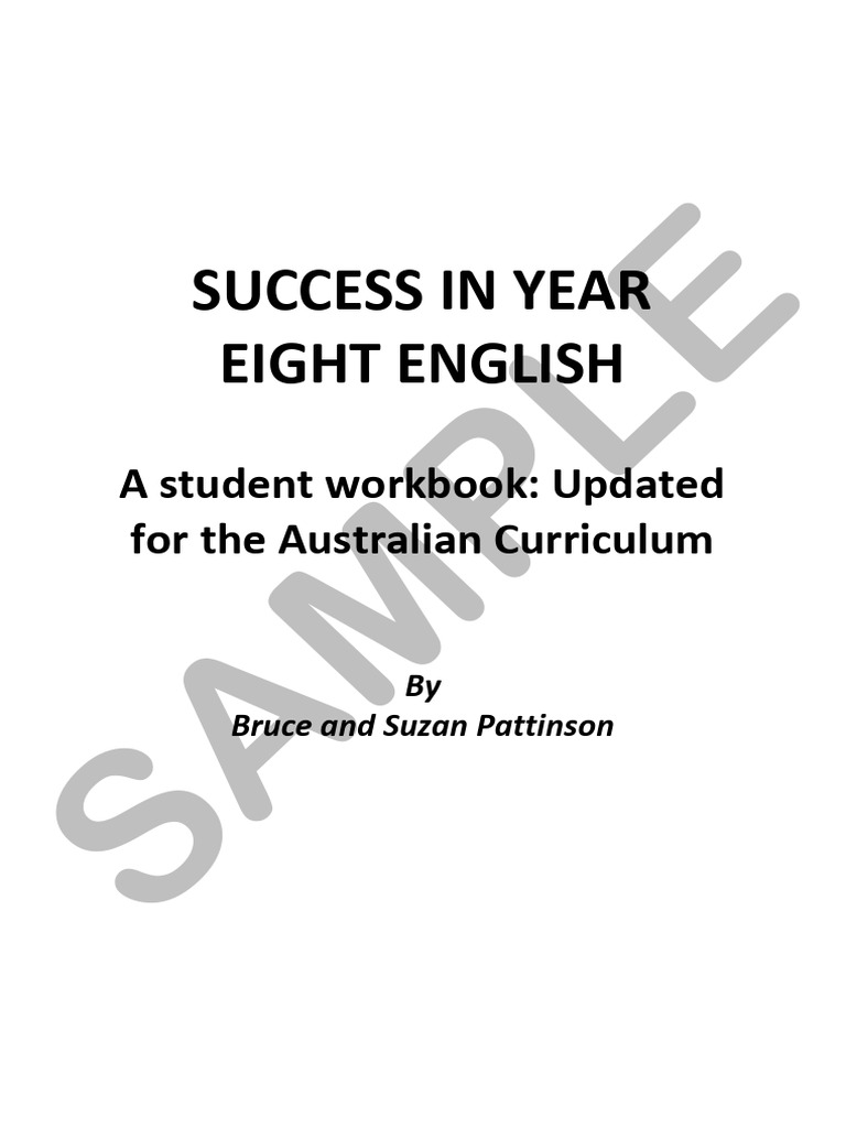 SAMPLE Success in Year 8 English AC | PDF | Poetry | English Language