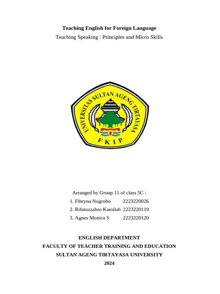 Group 11 - 5C - Teaching Speaking | PDF | Fluency | Second Language