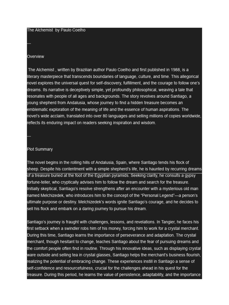 The Alchemist by Paulo Coelho | PDF