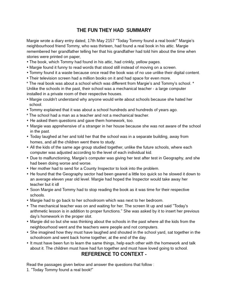 Margie's Diary on Finding a Real Book | PDF | Books | Homework