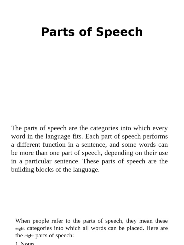 Parts of Speech Lessons and Seatworks | PDF | Part Of Speech | Adverb