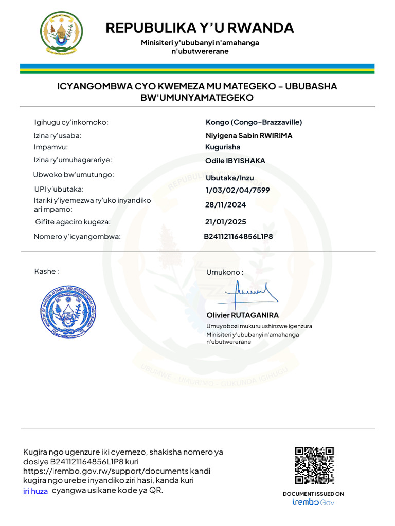 Gusaba Iheshagaciro Mumategeko Inyandiko Itanga Uburenganzira Bwo ...