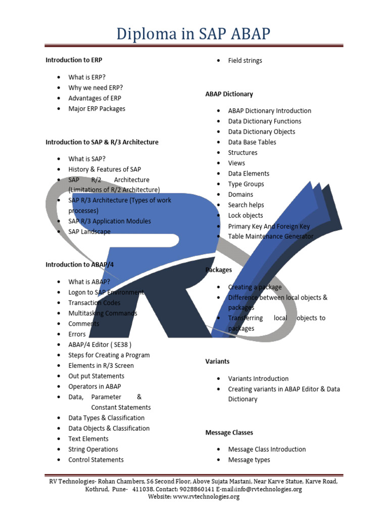 SAP ABAP Training Pune | PDF | Computing | Computer Programming