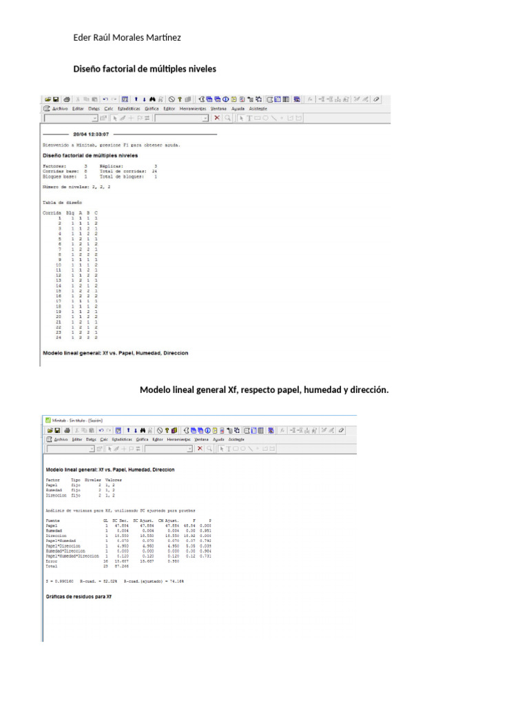 Diseño factorial de múltiples niveles Eder Morales | PDF