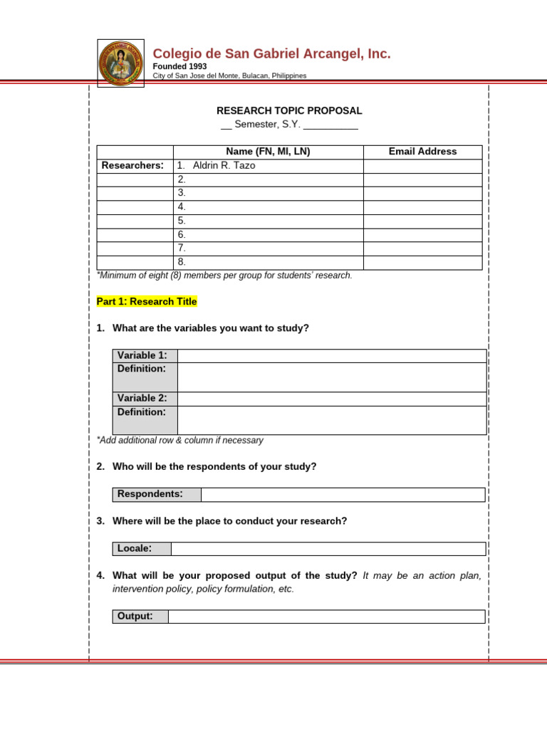 Research-Form-C-Research-Topic-Proposal | PDF