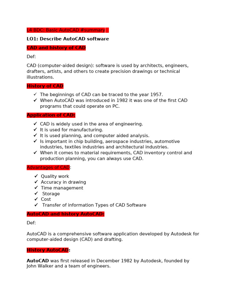 AutoCAD Level 4 study manual | PDF | Auto Cad | Installation (Computer ...